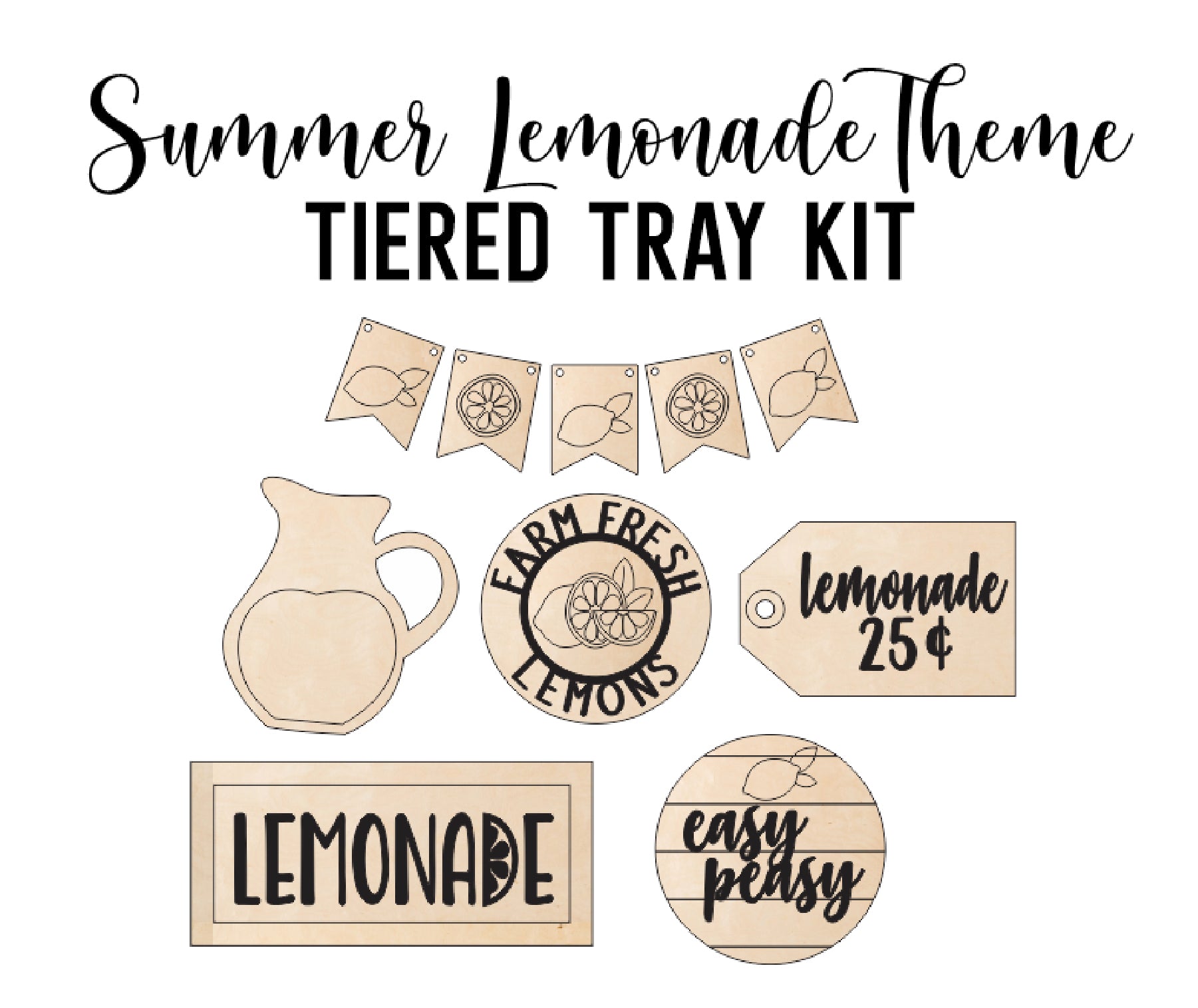Summer Lemonade Theme - Tiered Tray DIY Kit – Raggs to Riches